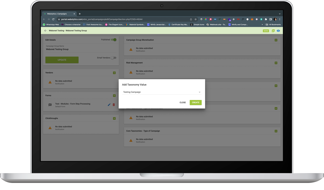 Assigning Taxonomies to Campaigns