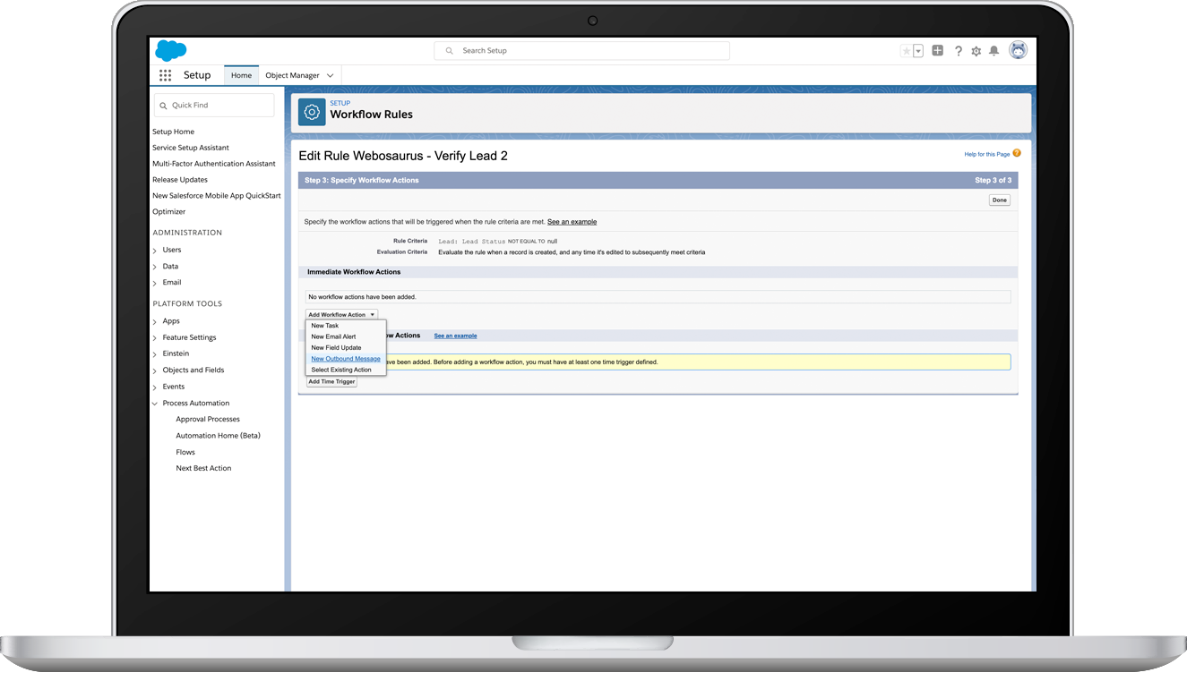Salesforce Workflows - Process an Acquisition