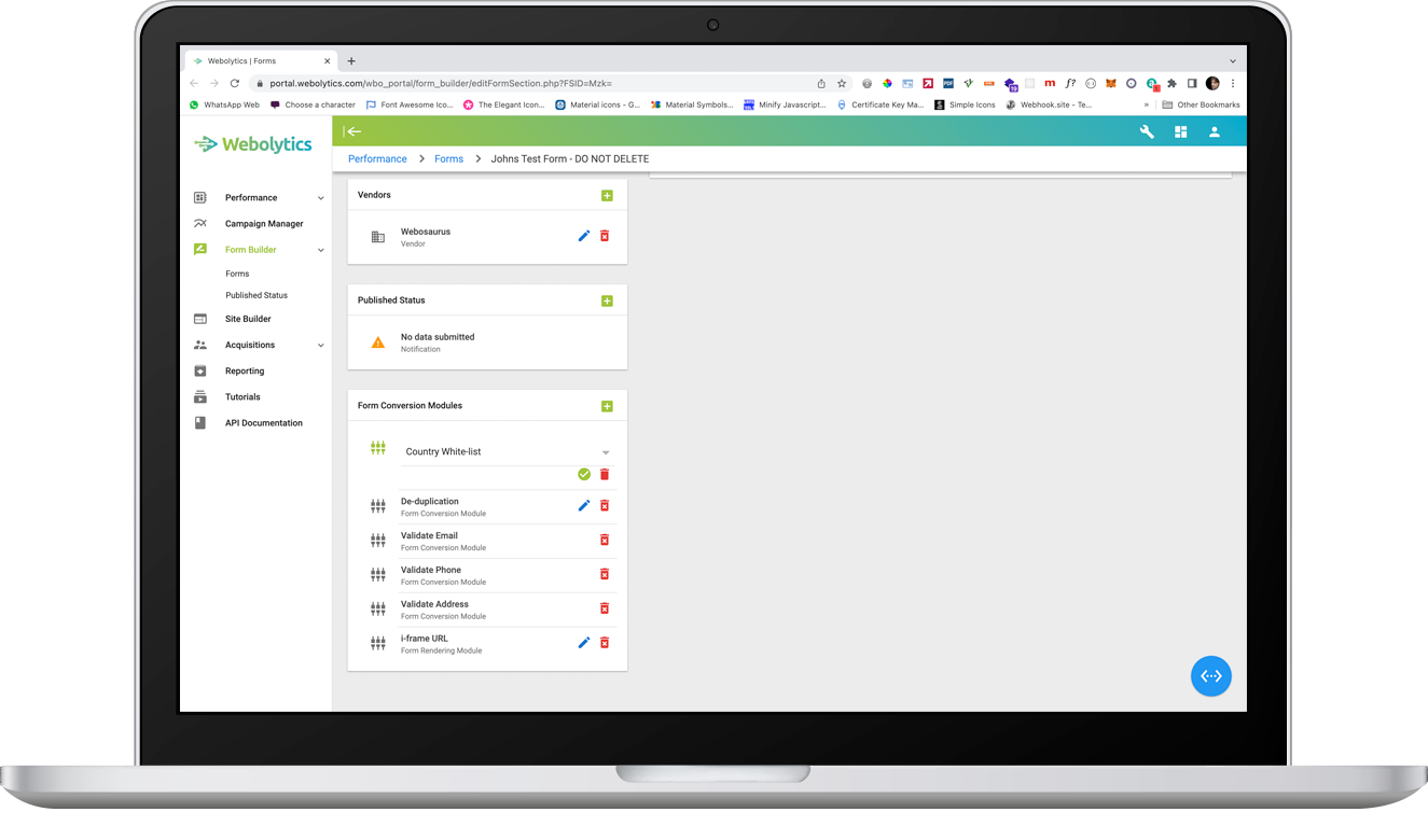 Webolytics' Form Builder Country Whitelist Module