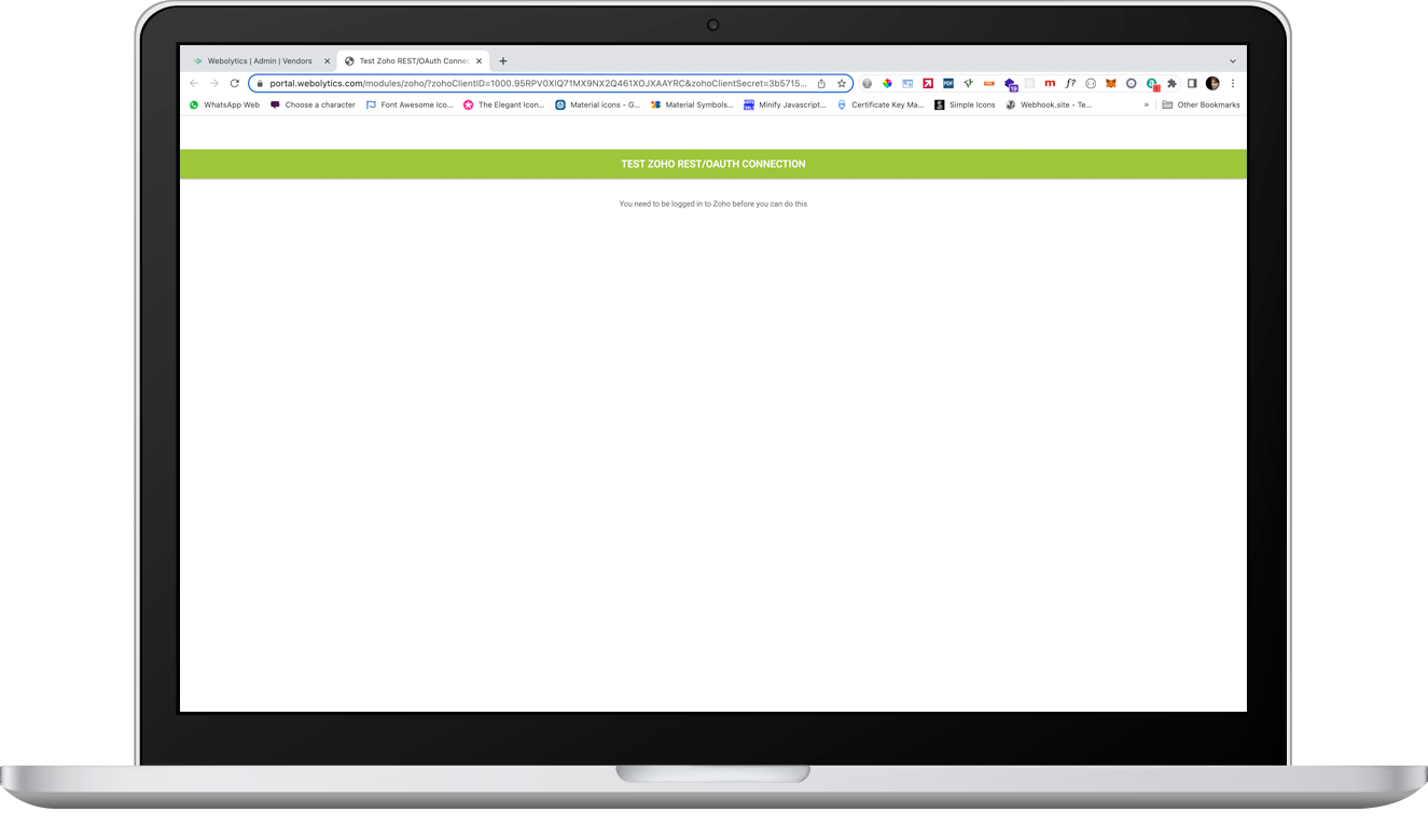 Set Up A Zoho Connection