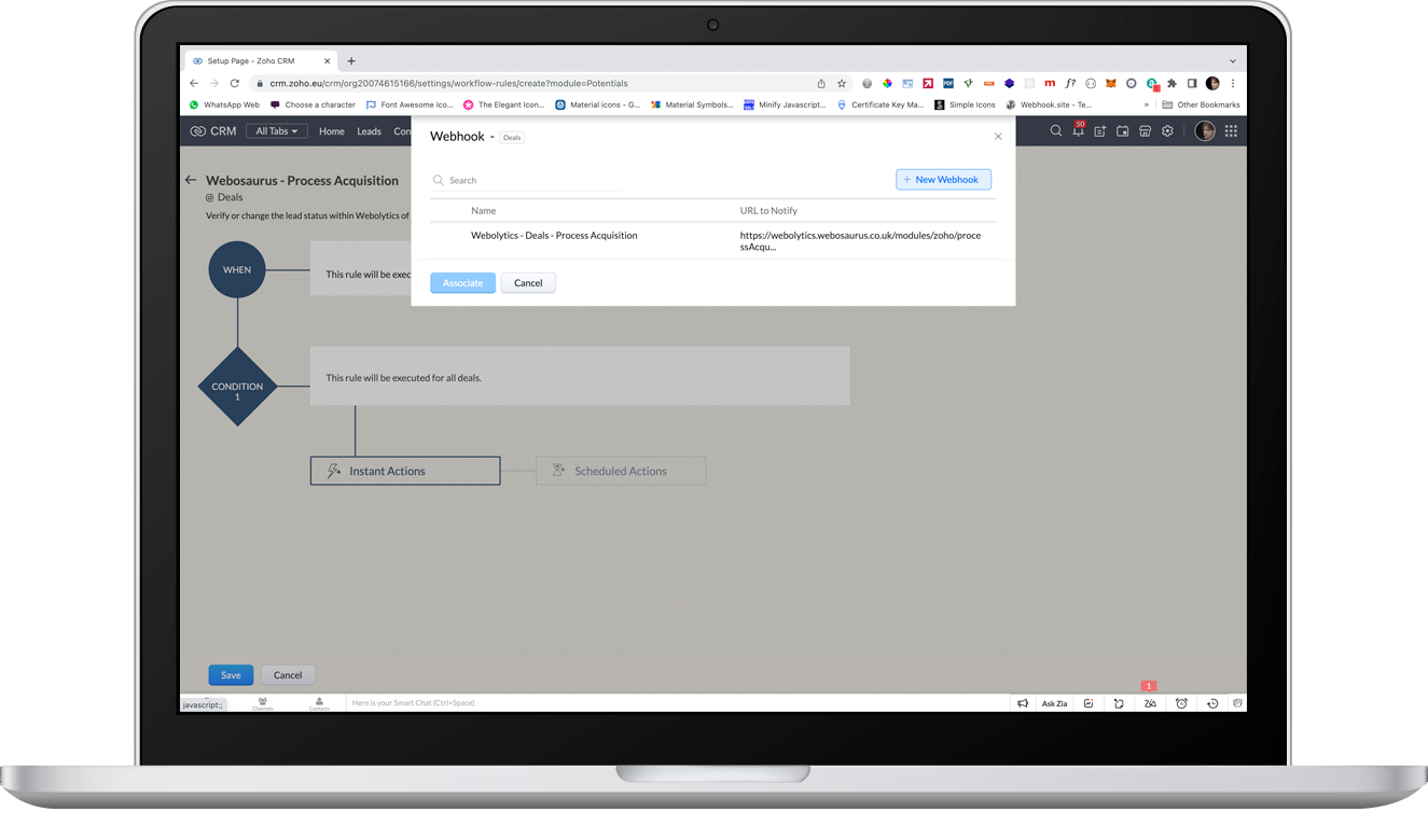 Zoho Workflow Rules - Process Acquisition