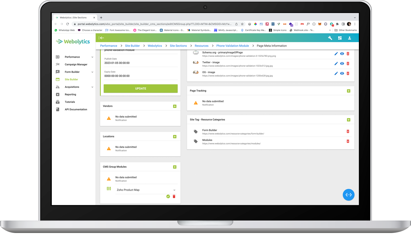 Zoho Product Map Modules